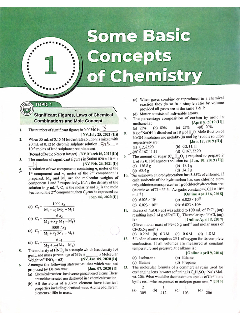 CH 1 Some Basic Concepts of Chemistry | PDF