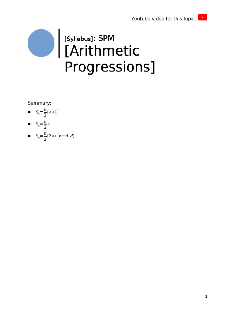 Arithmetic Progressions | PDF