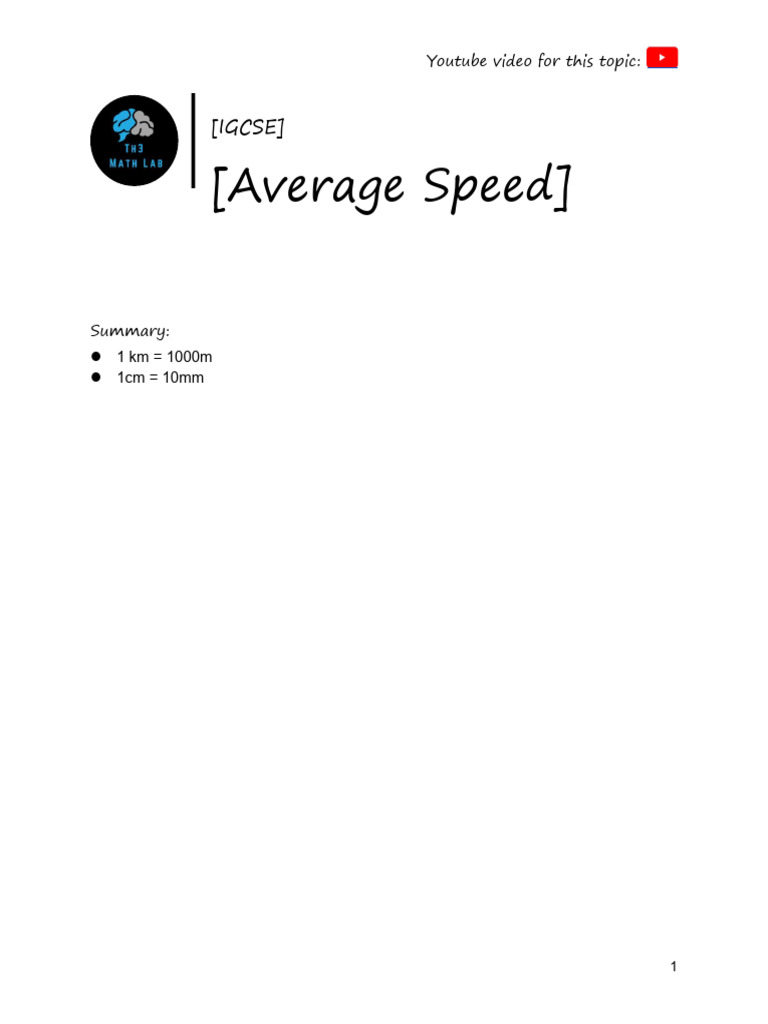 Average Speed | PDF