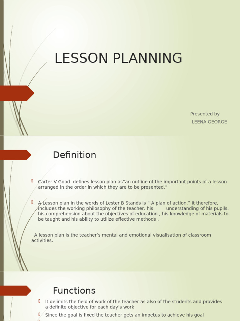 Lesson Planning | PDF