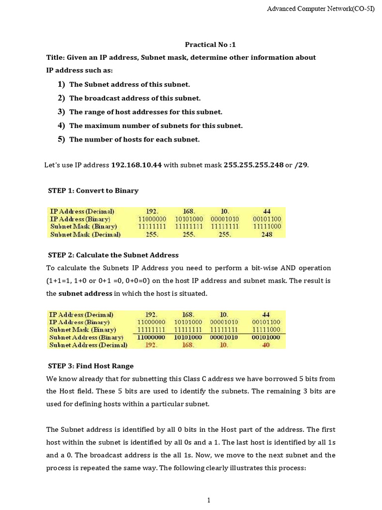 ACN Practicals CO5I | PDF