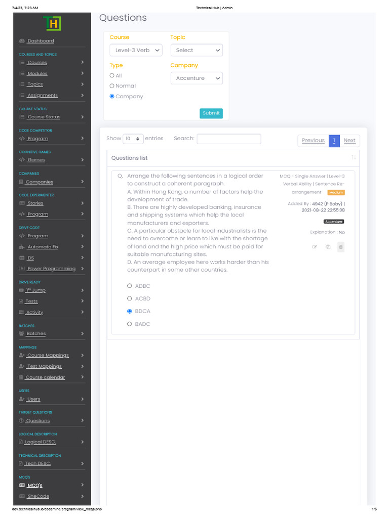 Questions: Level-3 Verb Select | PDF
