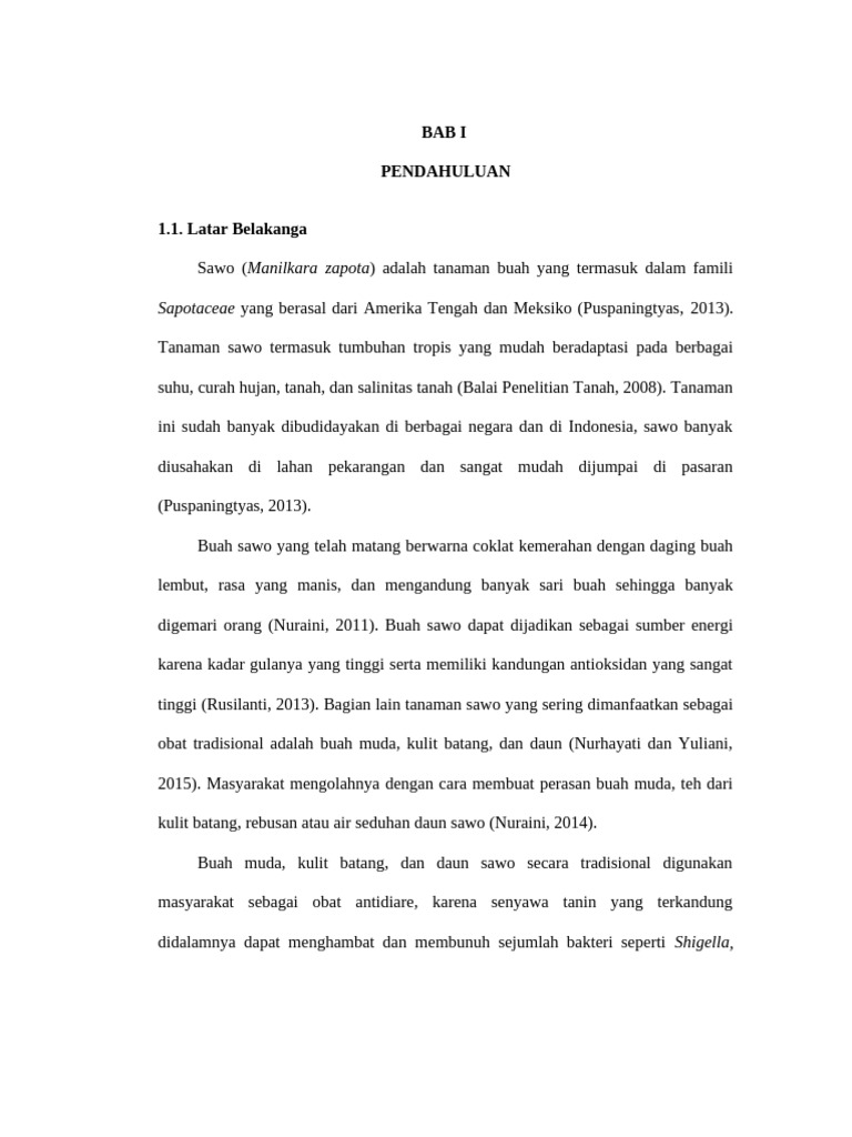 Proposal Peris Bab I | PDF