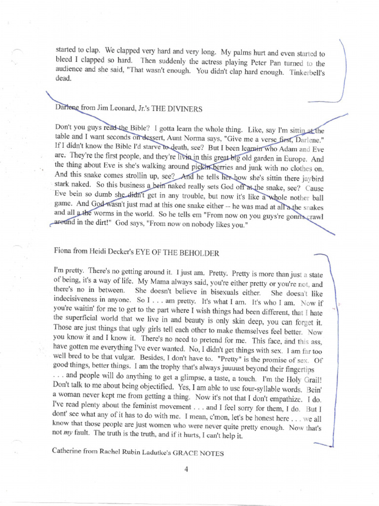 Female Monologue Packet 1 | PDF