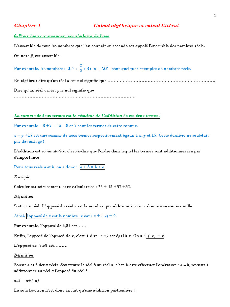 Chapitre 1 Seconde as 2022 2023 | PDF