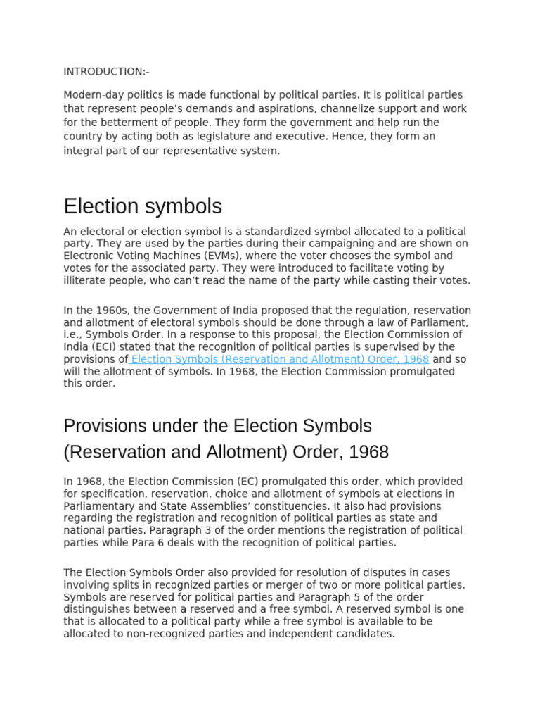 Recognition of Political Party | PDF