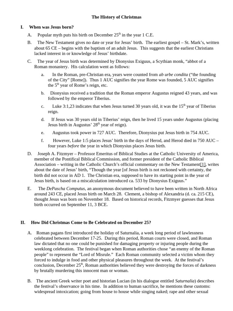 The History of Christmas | PDF