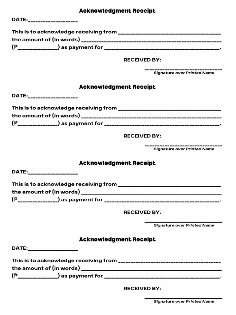Acknowledgement Receipt Template | PDF