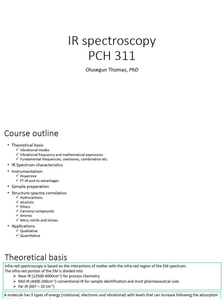 IR Spectroscopy 022521 | PDF