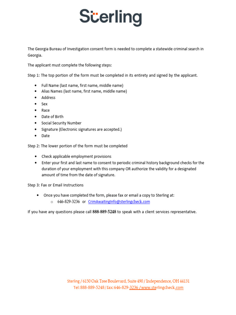 Georgia Criminal Consent Form | PDF