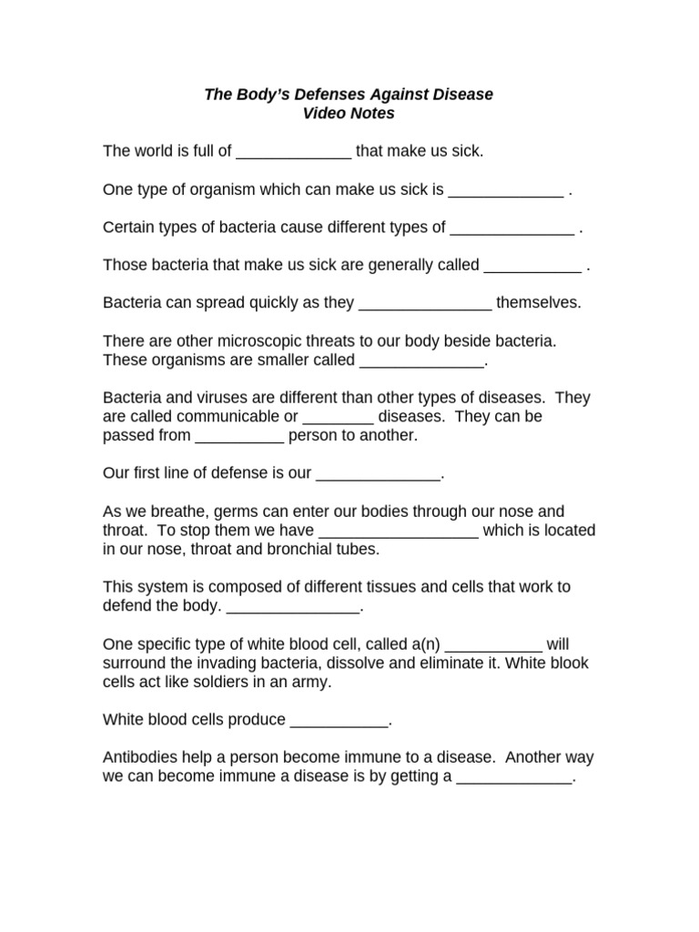 The - Bodyas - Defenses - Against - Disease Chapter 10 | PDF