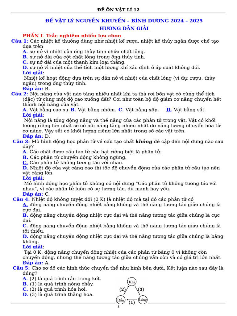 Đề Nguyen Khuyen - B.duong (HDG) | PDF