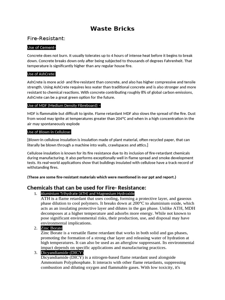 Waste Bricks (Fire-Resistant) | PDF