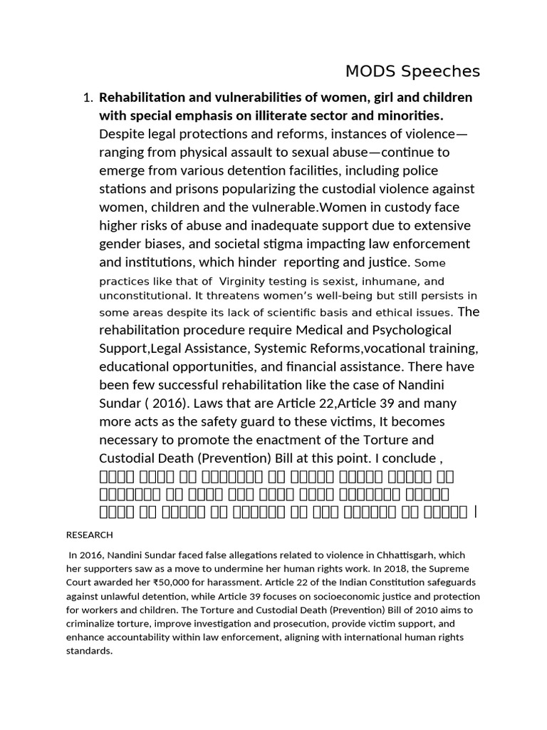 MODS Speeches | PDF