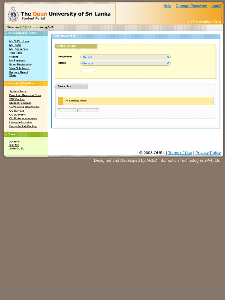 Exam Registration - Open University of Sri Lanka | PDF