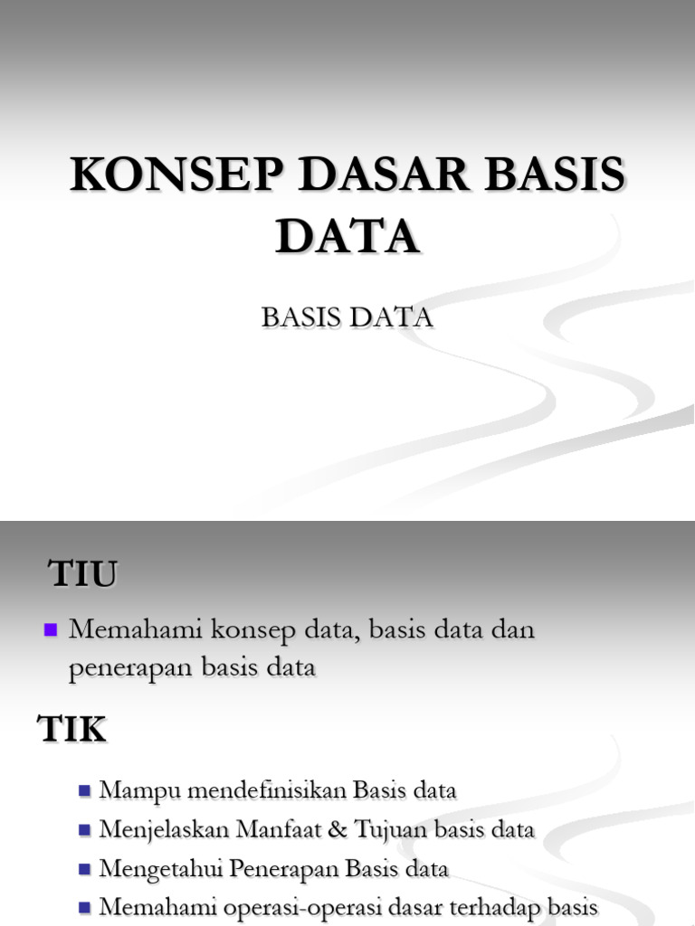 Bab 01 - KONSEP DASAR BASIS DATA | PDF