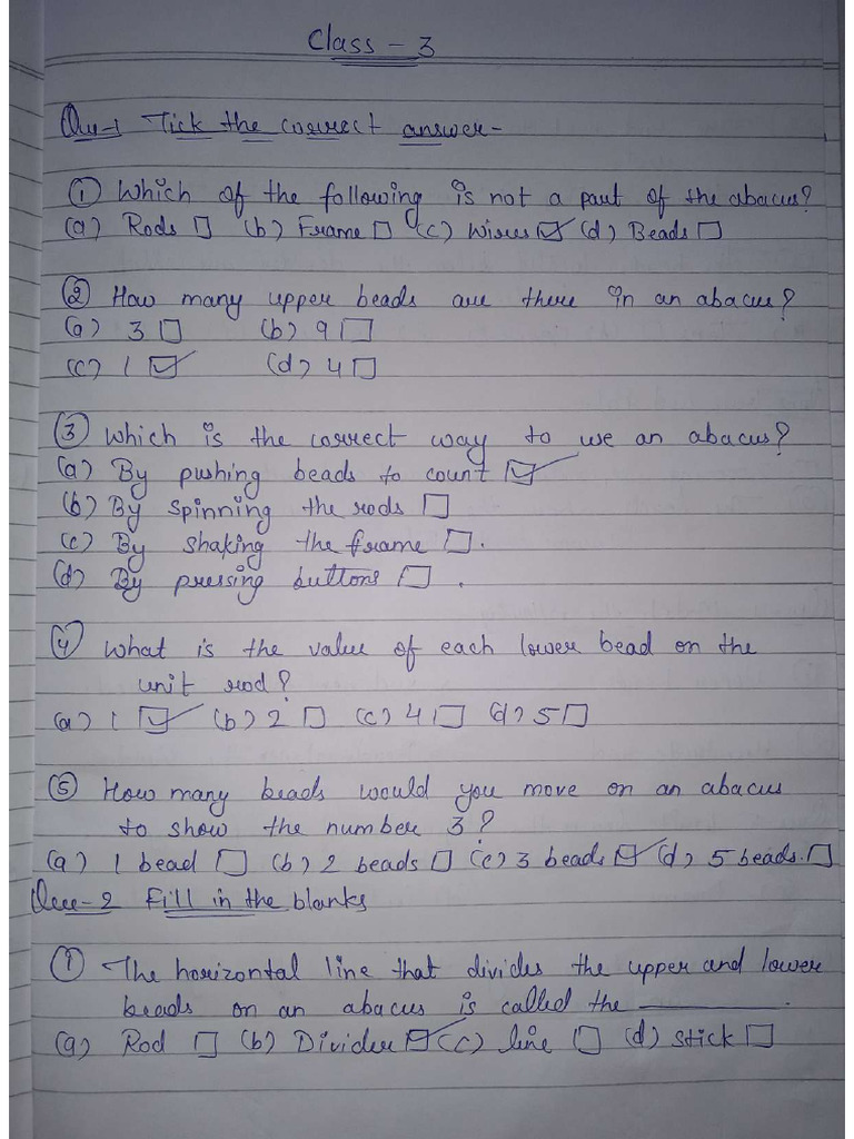 Revision Abacus Class 3 | PDF