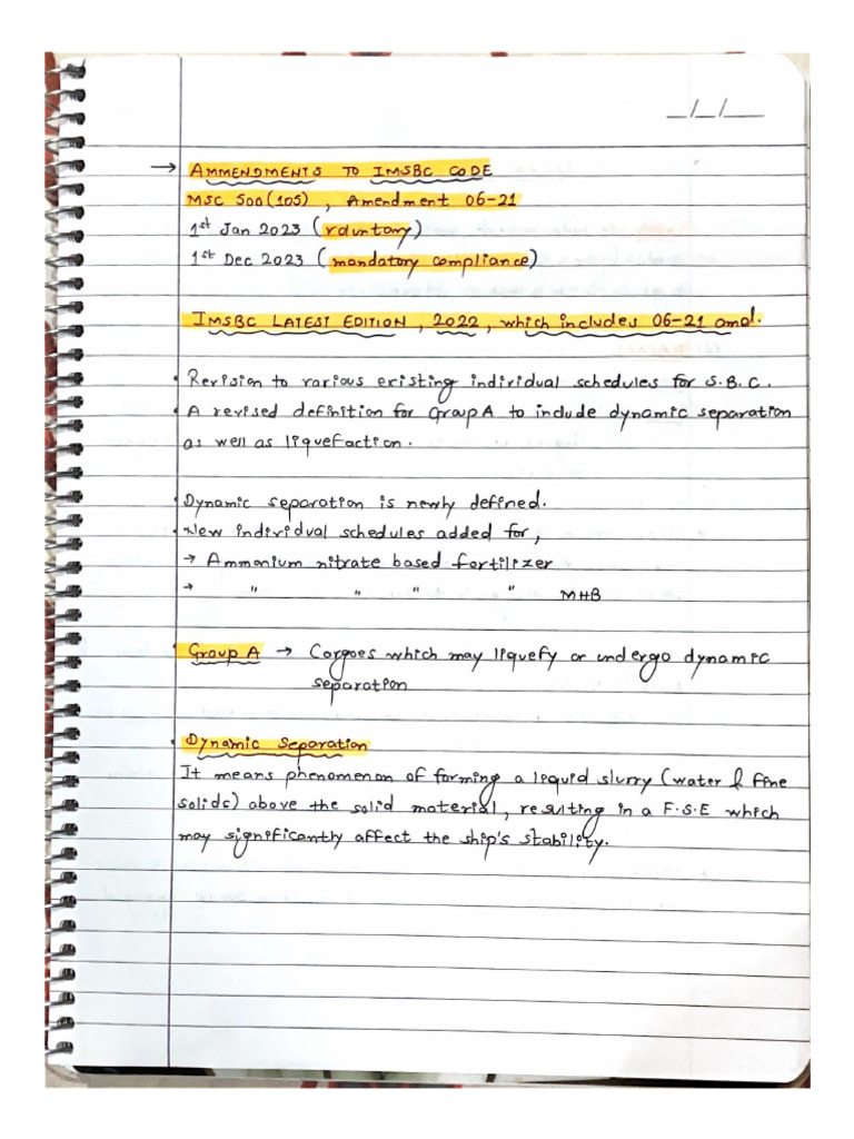 IMSBC Ammendments | PDF