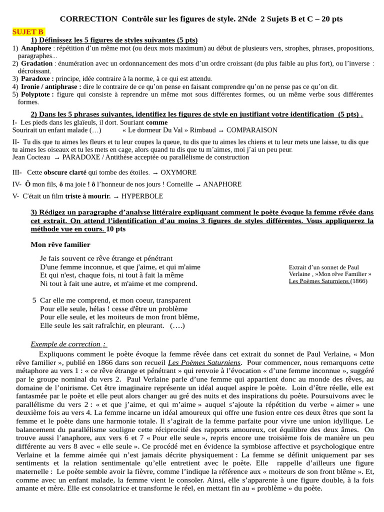 CORRECTION SUJETS B ET C 2NDE 2 sEPT 2024 | PDF