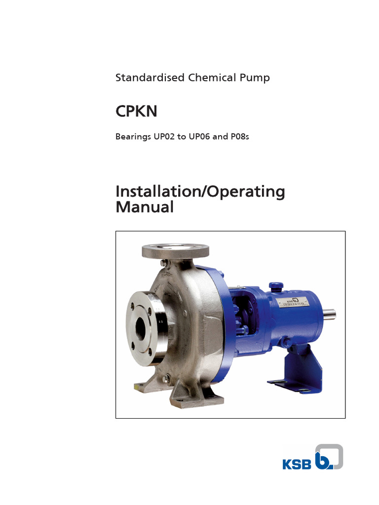 KSB Pump Clarified Manual Iom KSB CPKN - 02 | PDF