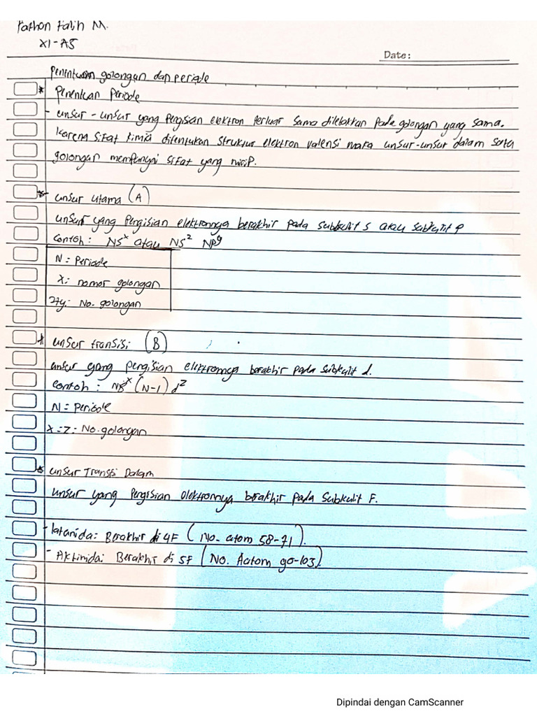 Penentuan Golongan Dan Periode - Fathan Falih M. (XI-A5) | PDF