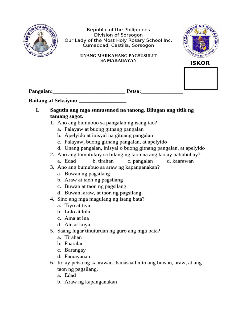 Makabayan 1 | PDF