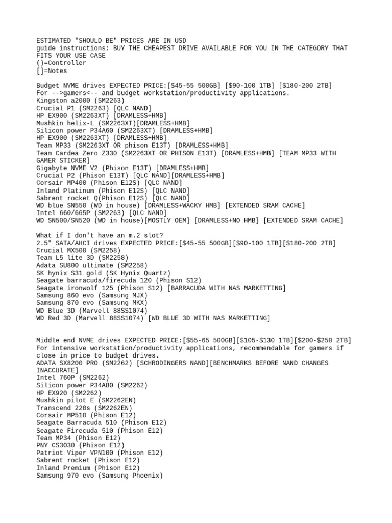 Consumer_SSD_Buying_Guide_-_WIP | PDF