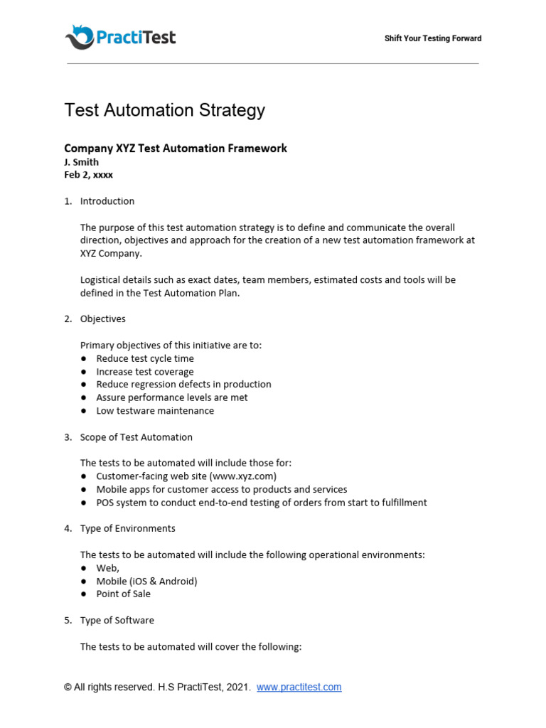 Structured Test Strategy Sample | PDF