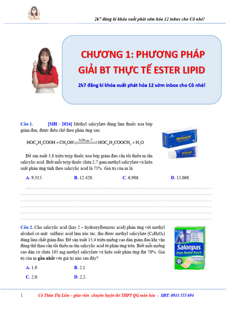 Phương Pháp Giải Bt Thực Tế Ester Lipid | PDF