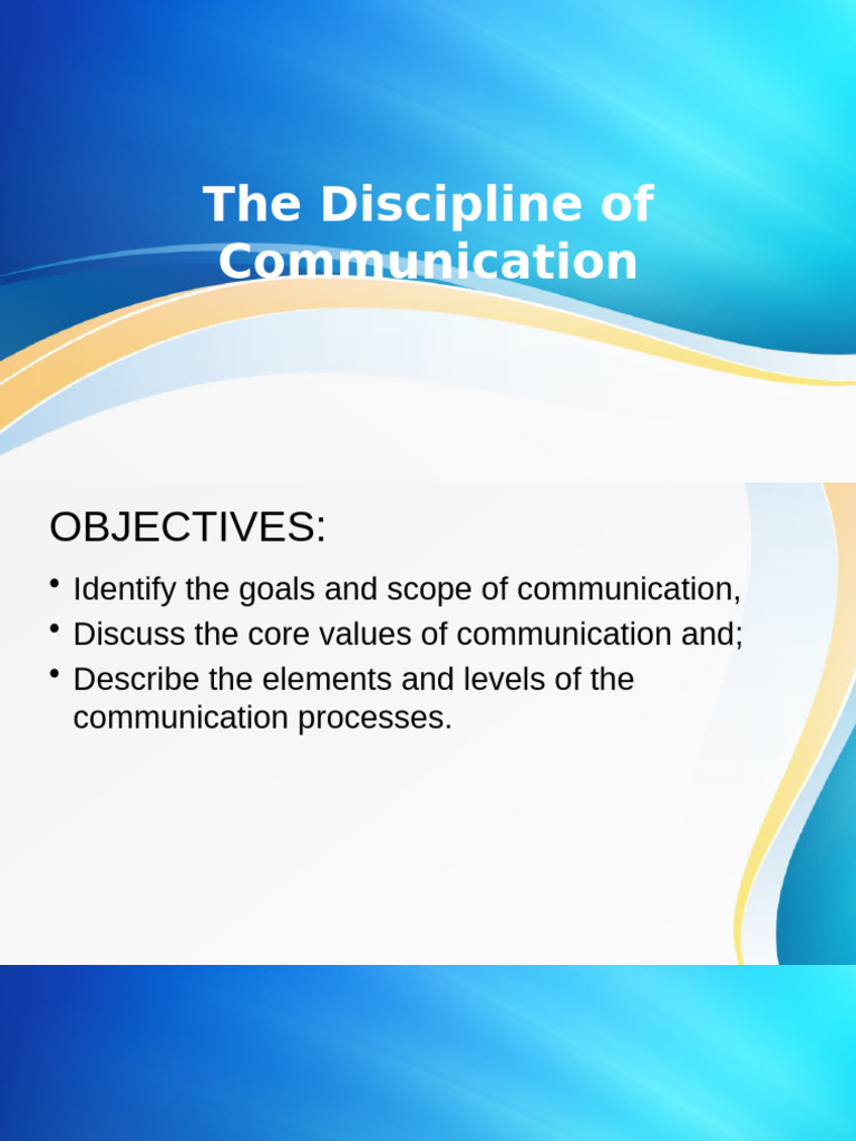 The Discipline of Communication | PDF