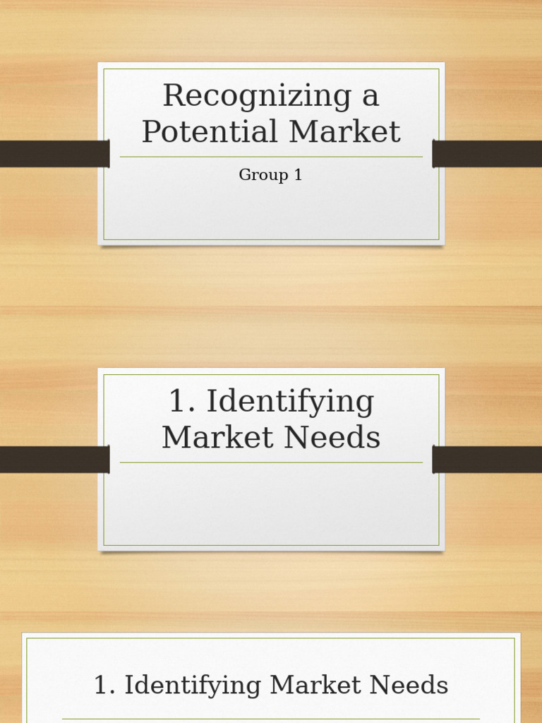 Recognizing A Potential Market | PDF