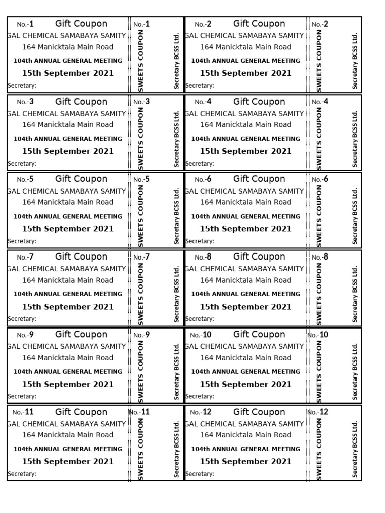 Coupon 2019,2020,2021 | PDF
