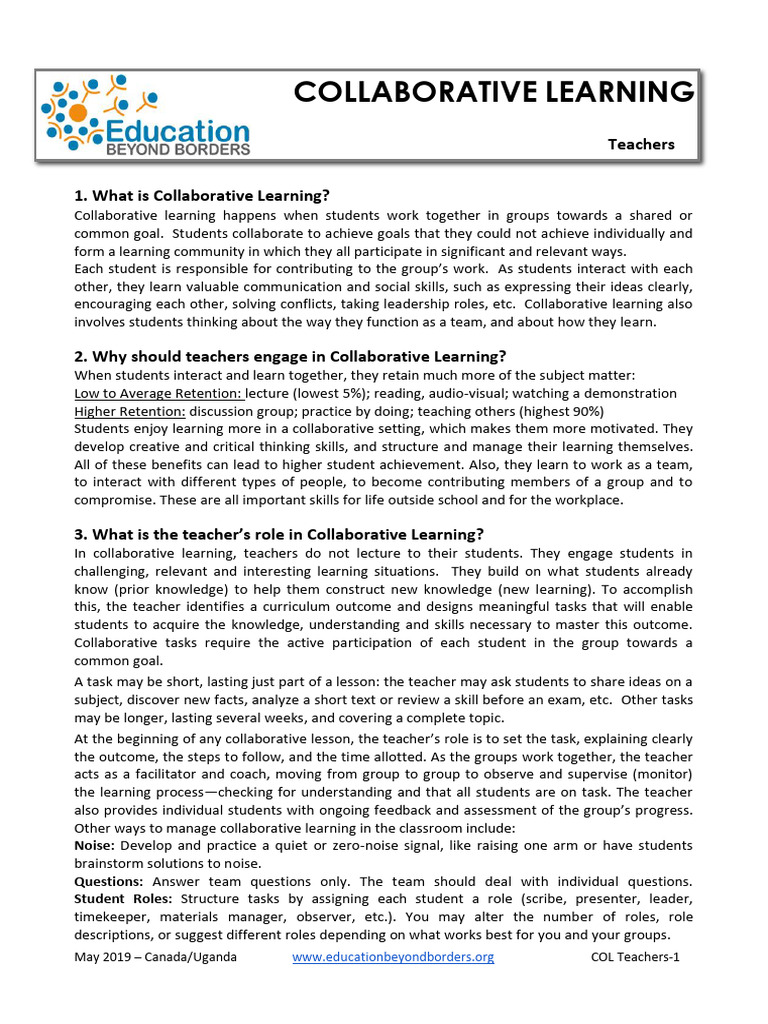 CL Teacher Handout 2p 2019 | PDF