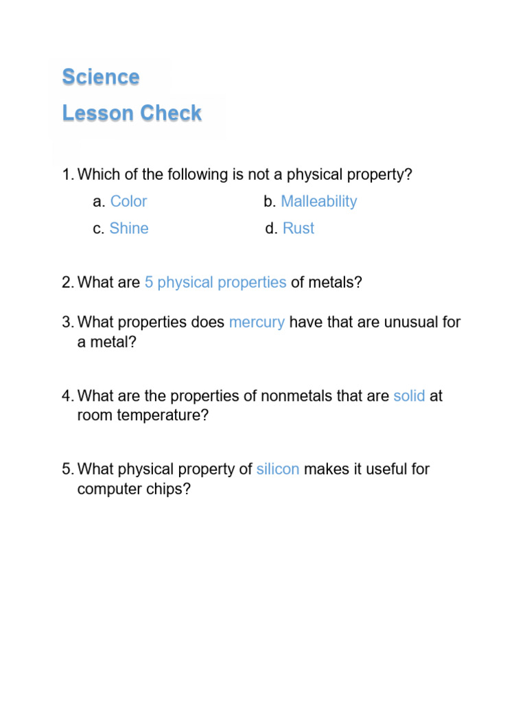 Science Homework | PDF