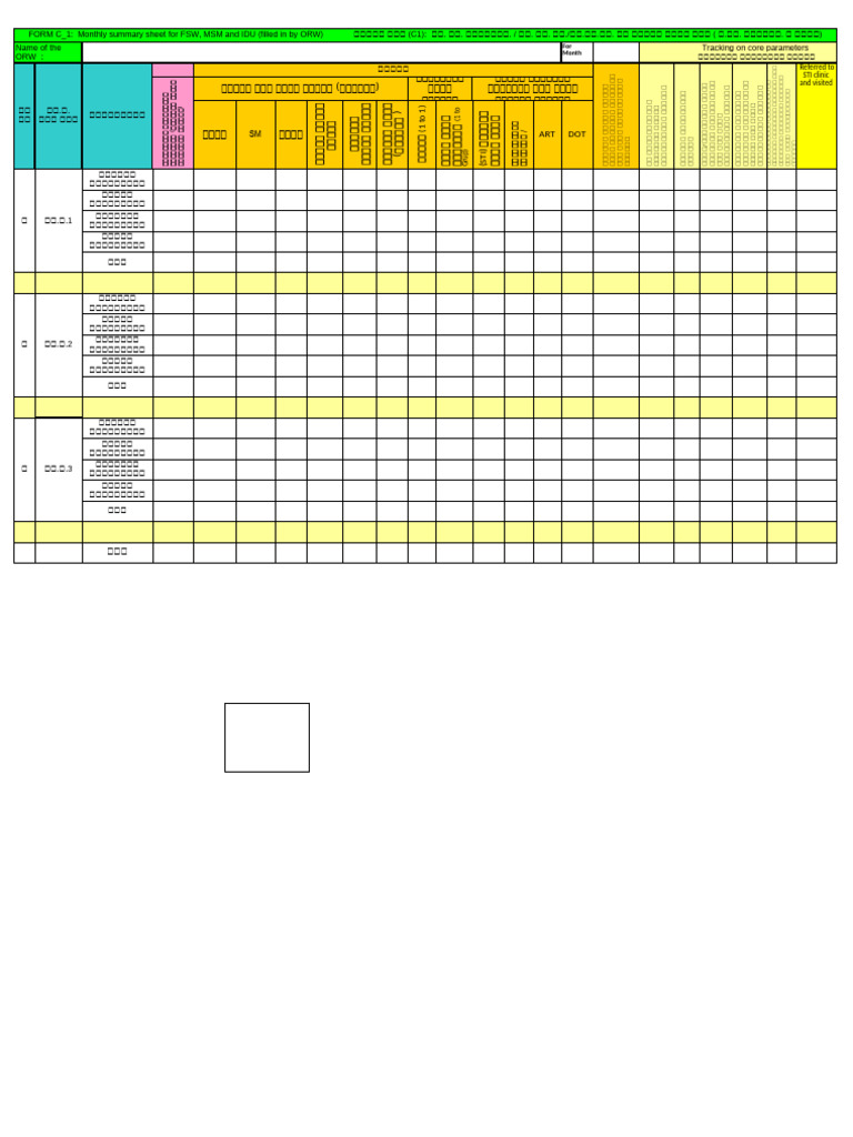 D. FORM C - 1 Monthly Summary Sheet - MSM I | PDF