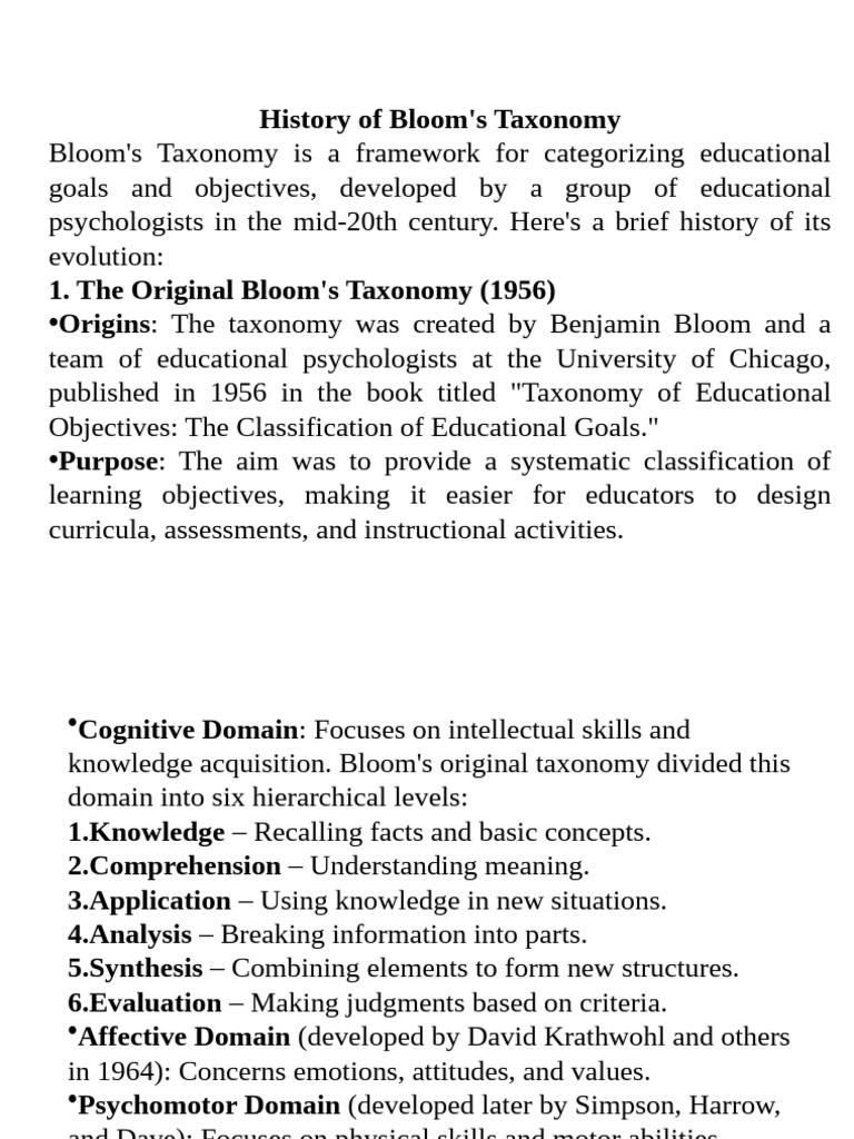 Blooms Taxonomy Presentation-1 | PDF