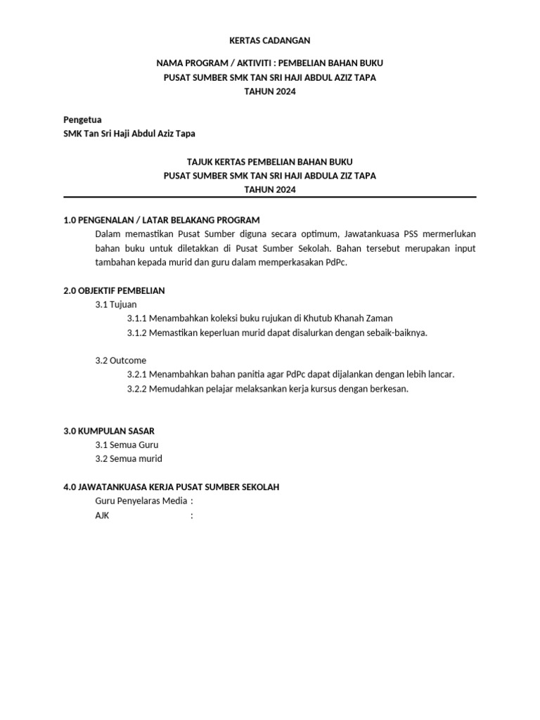 Contoh Kertas Kerja | PDF