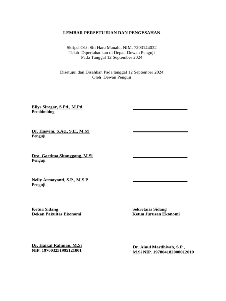 Lembar Pengesahaan Skripsi Debora Simamora | PDF