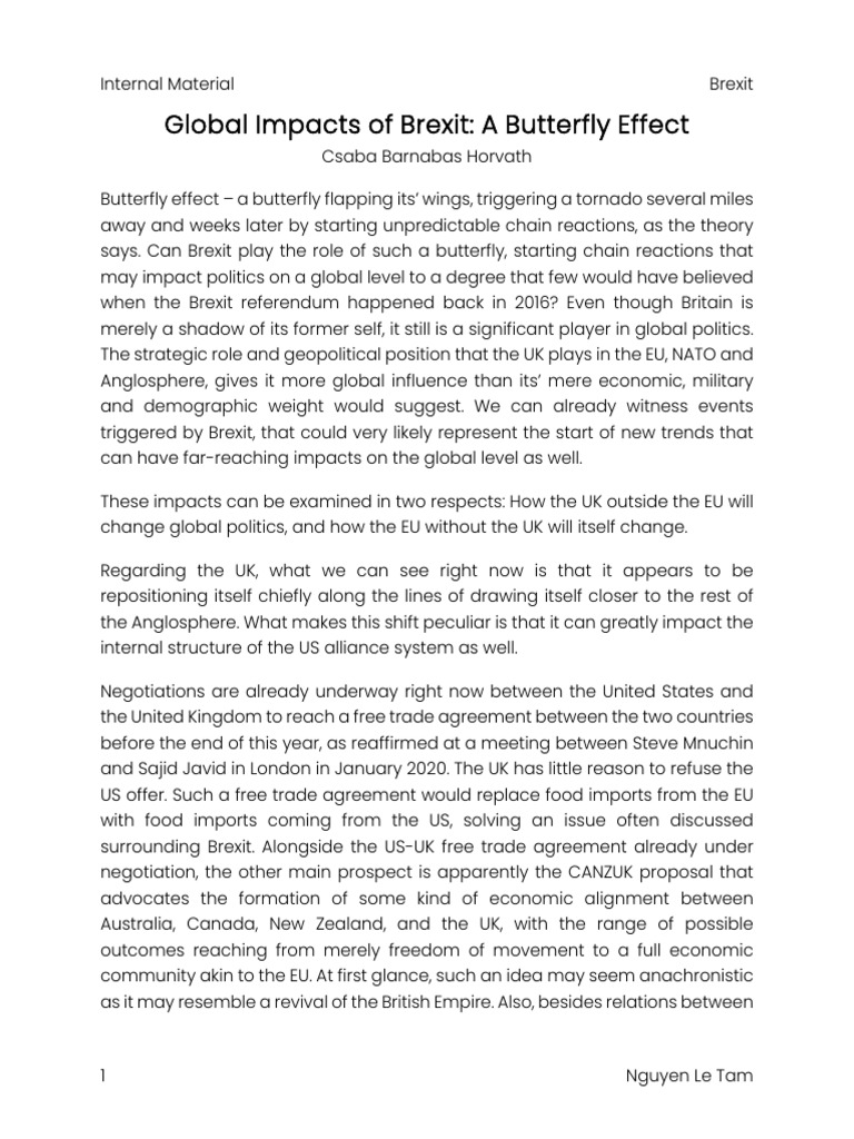 Brexit's Global Political Ripple Effects | PDF | Brexit | United Kingdom