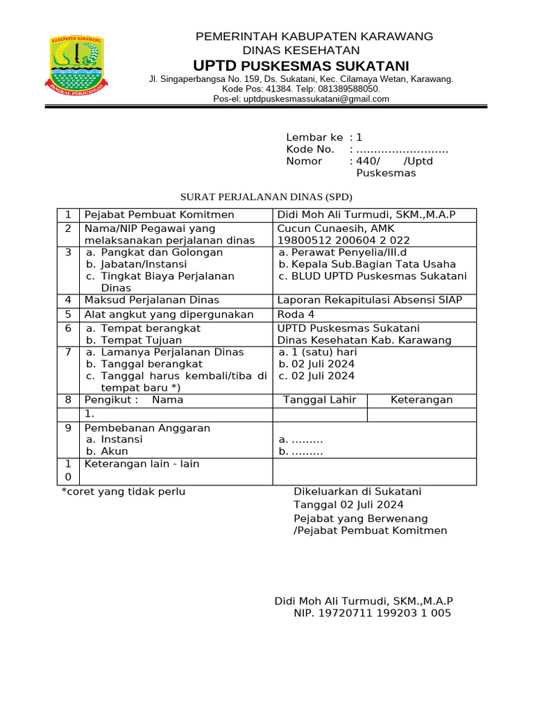 SPD 2024 (Kosong) | PDF