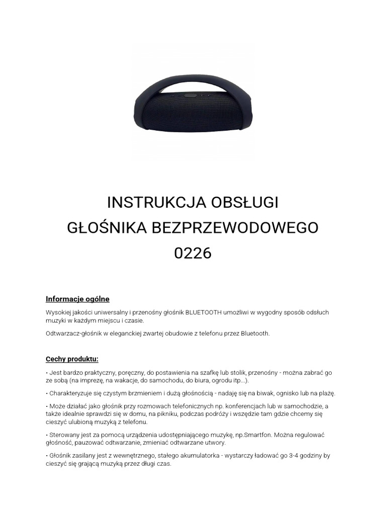0226 Instrukcja Obslugi | PDF