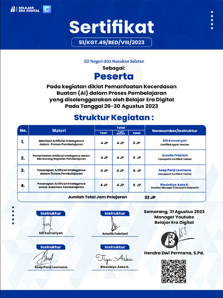 Sertifikat BED AI (1) | PDF