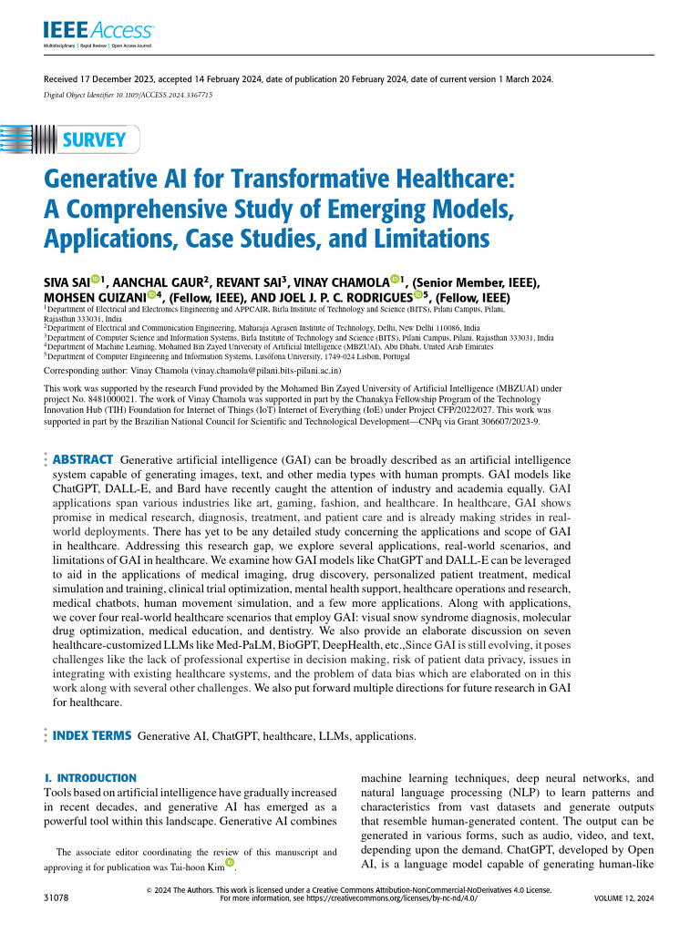 Generative AI For Transformative Healthcare A Comprehensive Study of Emerging Models ...