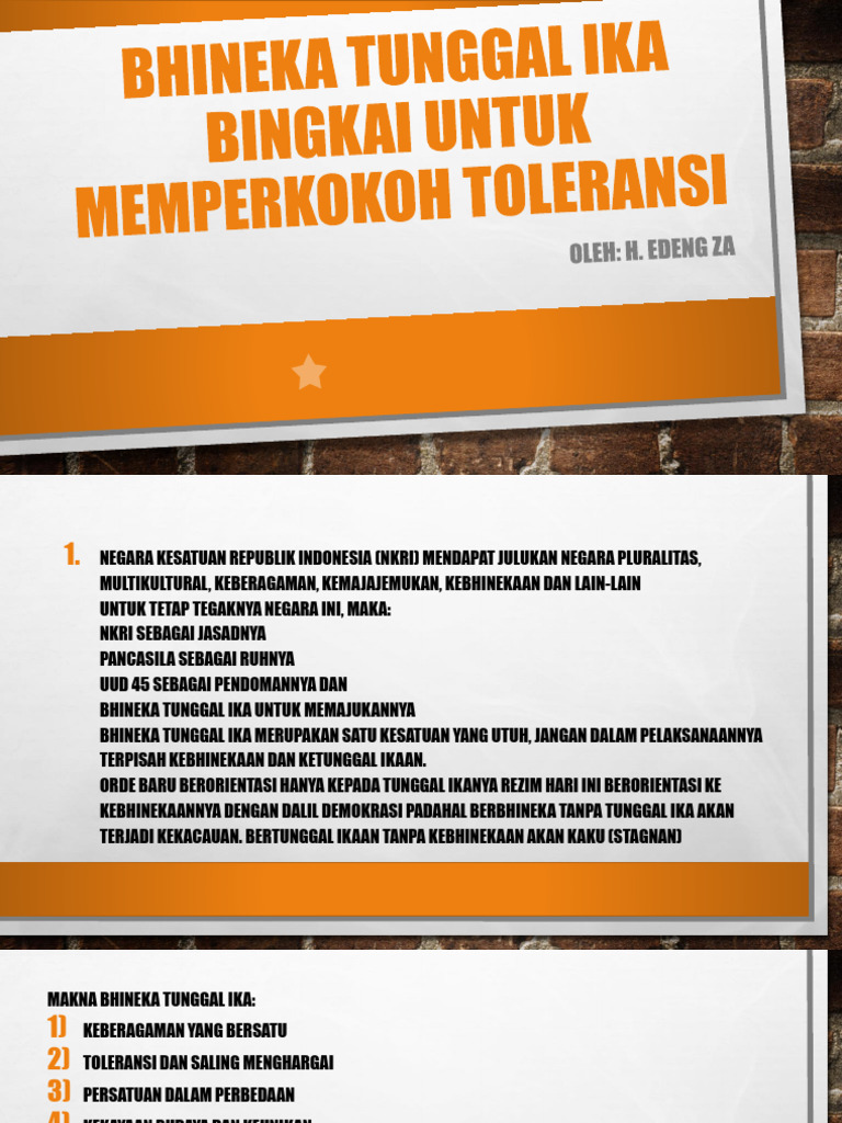 Bhineka Tunggal Ika Bingkai Untuk Memperkokoh Toleransi | PDF
