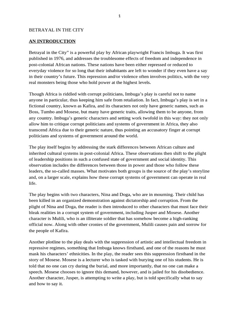 Betrayal in The City | PDF | Social Science