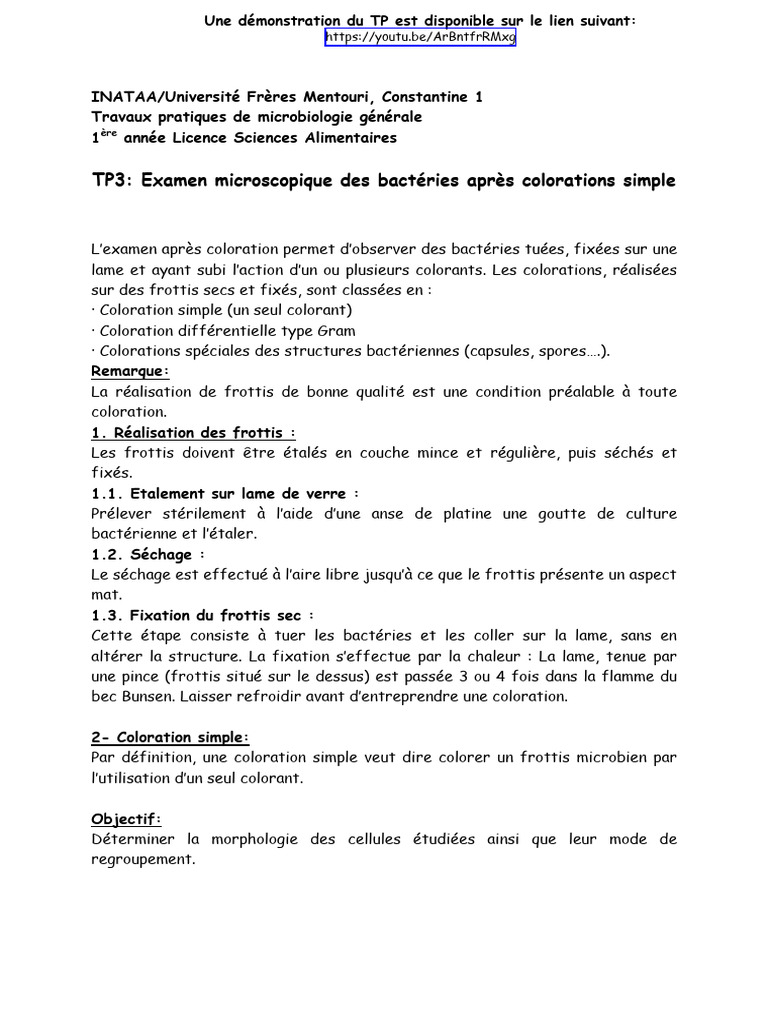 TP3 Microbiologie Générale | PDF