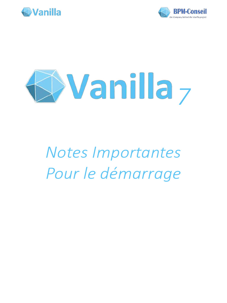 BPM Vanilla 7 Notes Importantes FR | PDF