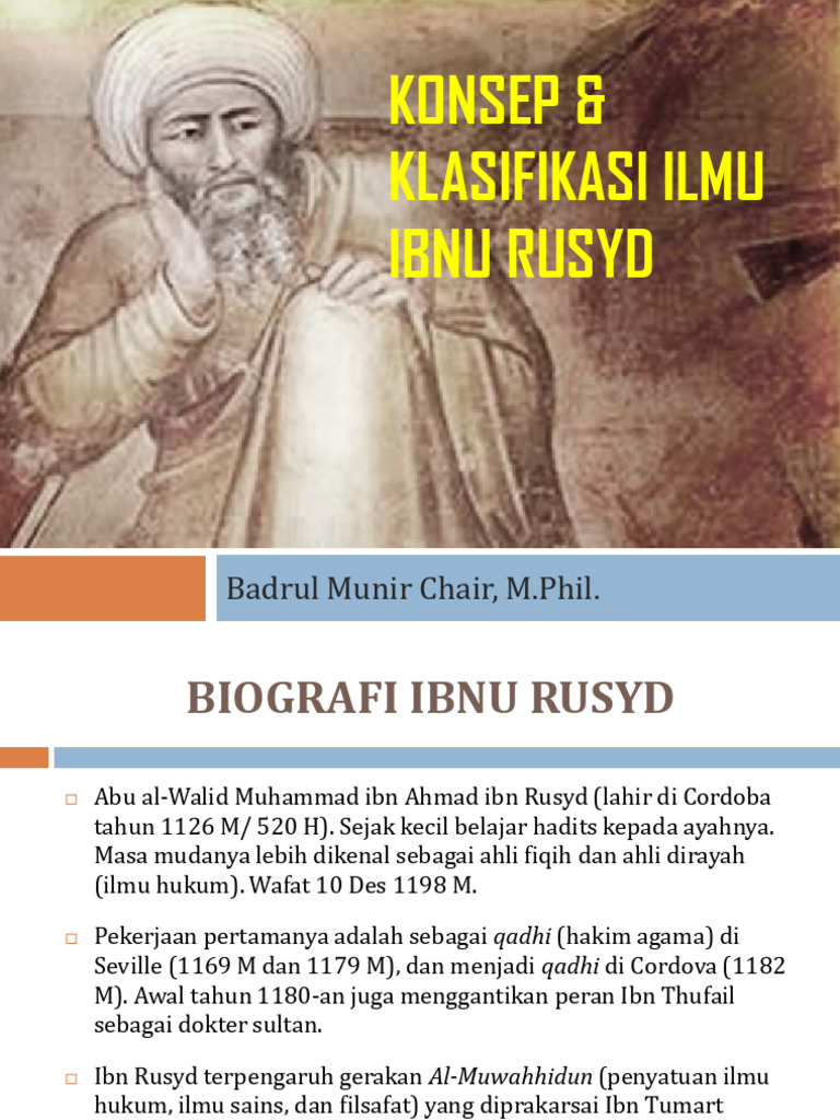 Konsep Klasifikasi Ilmu Ibnu Rusyd | PDF
