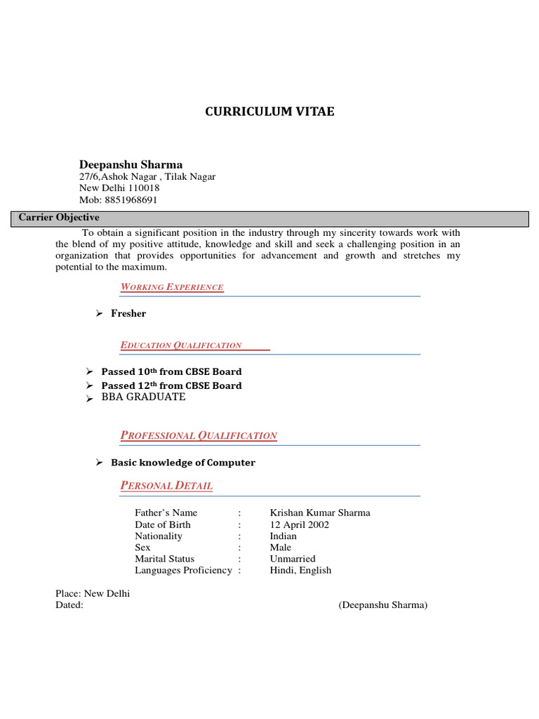 CV Deepanshu Sharma-1 - Edited | PDF