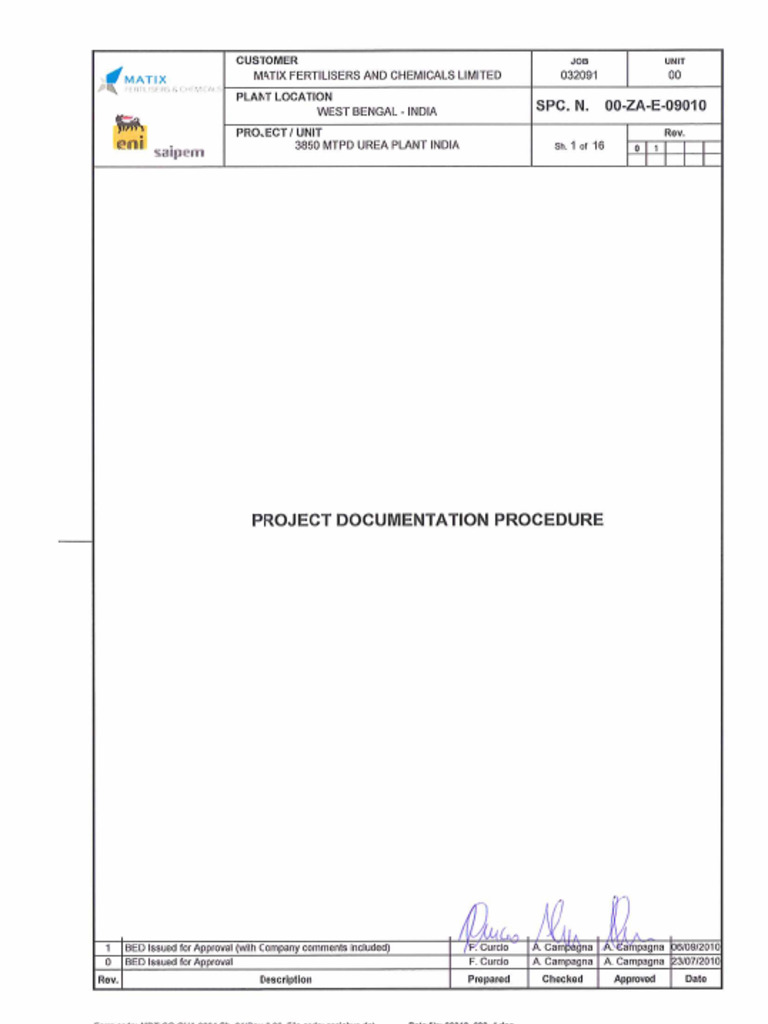 000 - 1 Project Documentation Procedure | PDF